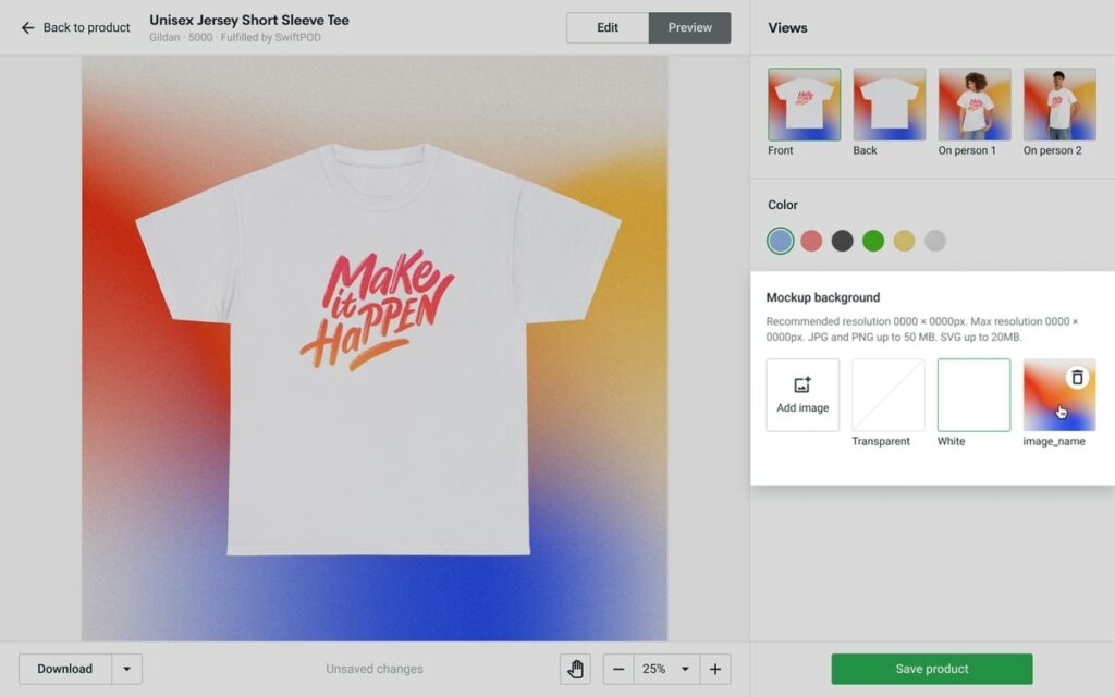 Customizable Mockup Backgrounds | Printify