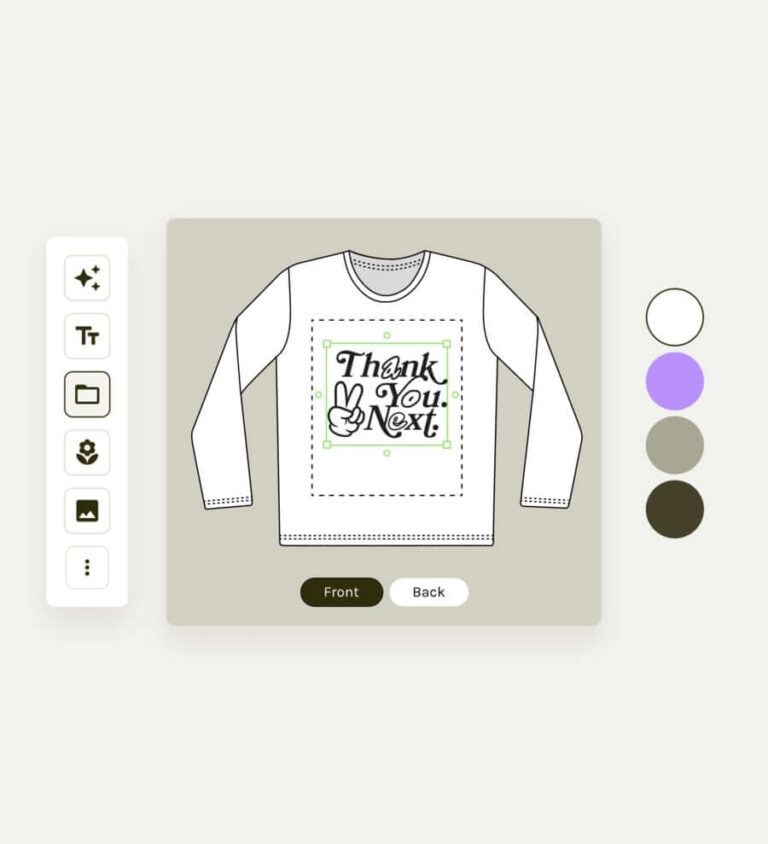 Design crewneck sweatshirts with no minimum order