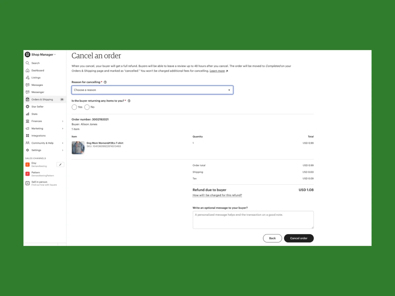 How to cancel an Etsy order as a buyer or seller in 2026